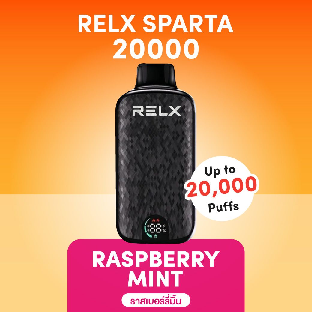 RELX Sparta 20000 Puffs Raspberry Mint - Kardinal Stick Pod